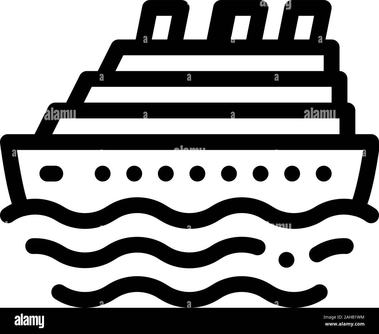 Cruise Ship Icon Vector Outline Illustration Stock Vector Image & Art ...