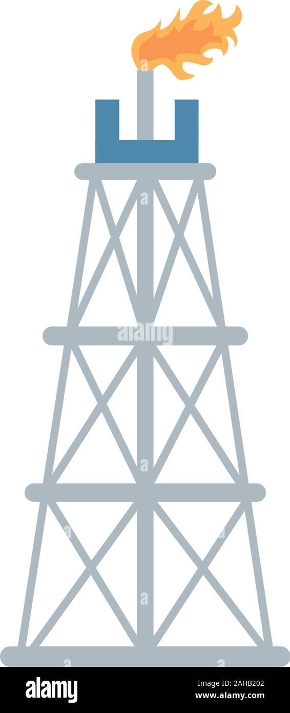 fracking tower refinery oil rig vector illustration Stock Vector Image ...