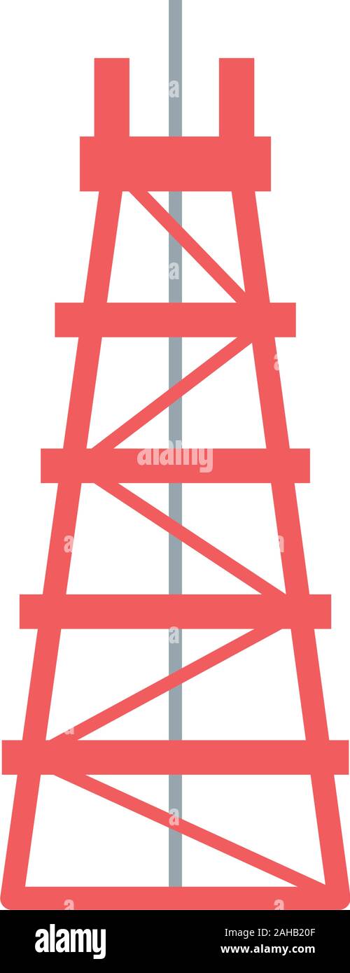 fracking refinery tower structure industry vector illustration Stock ...