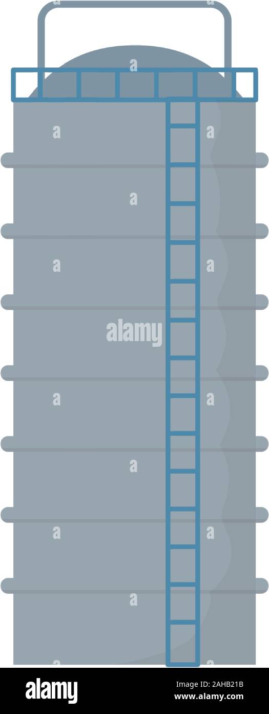 crude oil storage reservoir tank with stairs vector illustration Stock ...