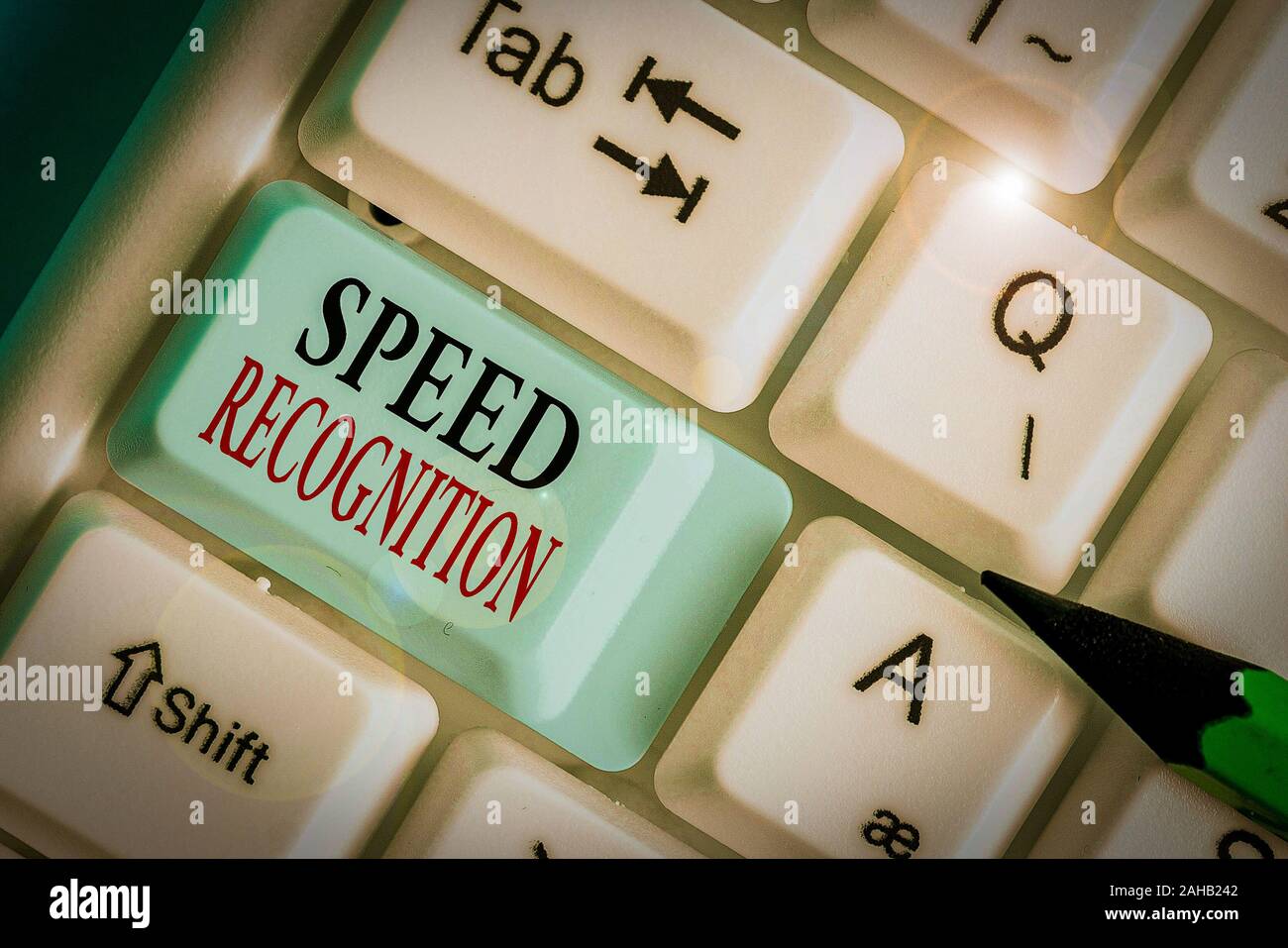 Writing note showing Speed Recognition. Business concept for technology ...