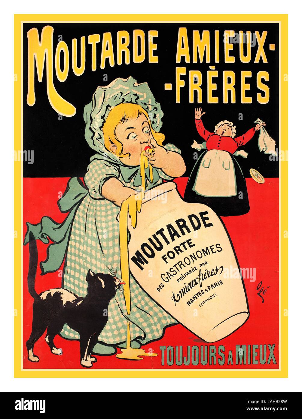 Vintage 1900’s French ‘Moutarde Amieux Fréres’ Advertising Poster ...