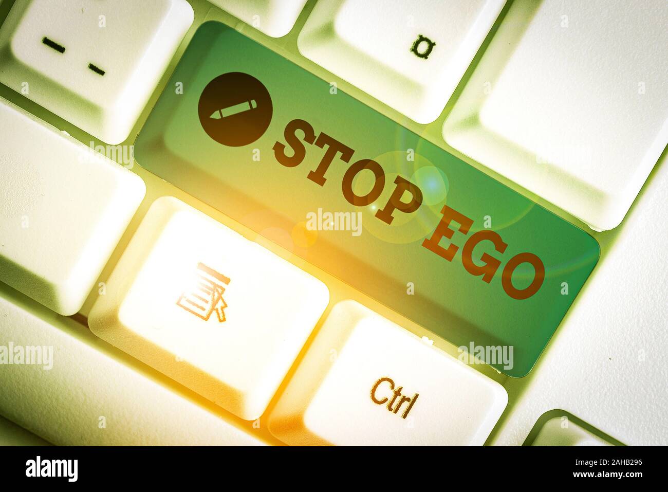 Conceptual hand writing showing Stop Ego. Concept meaning Control your ...