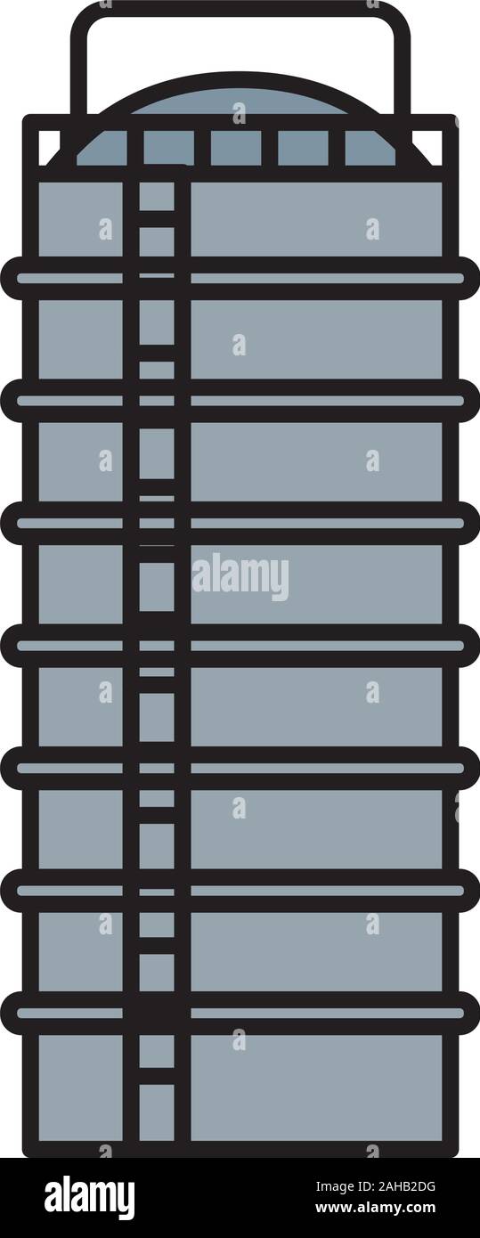 crude oil storage reservoir tank with stairs vector illustration Stock ...