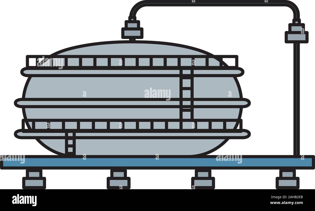 fracking process tank storage stairs pipeline vector illustration Stock ...