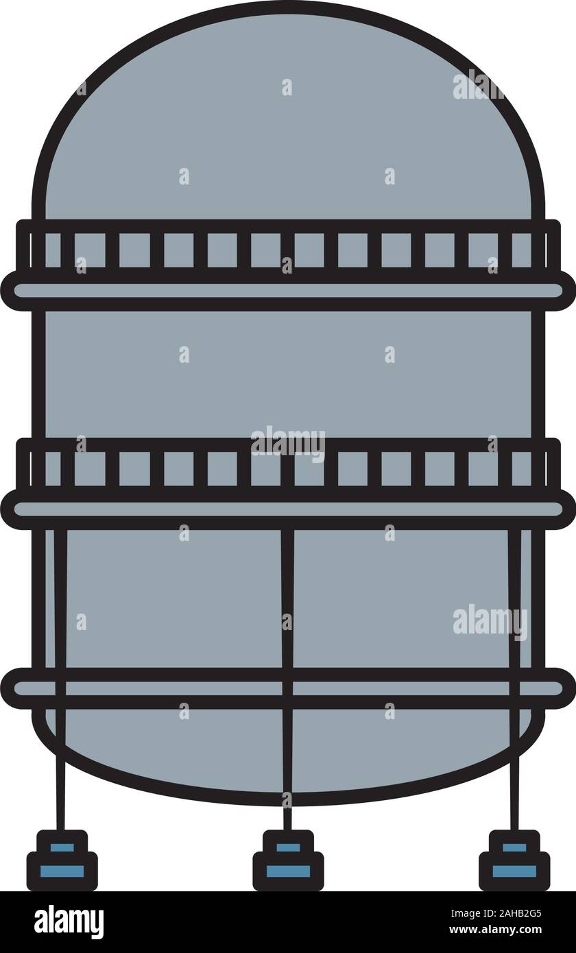 crude oil storage reservoir tank with stairs around vector illustration ...