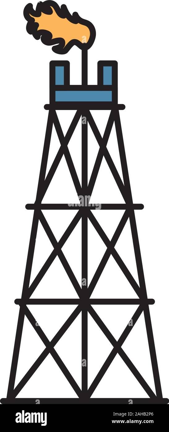fracking tower refinery oil rig vector illustration Stock Vector Image ...