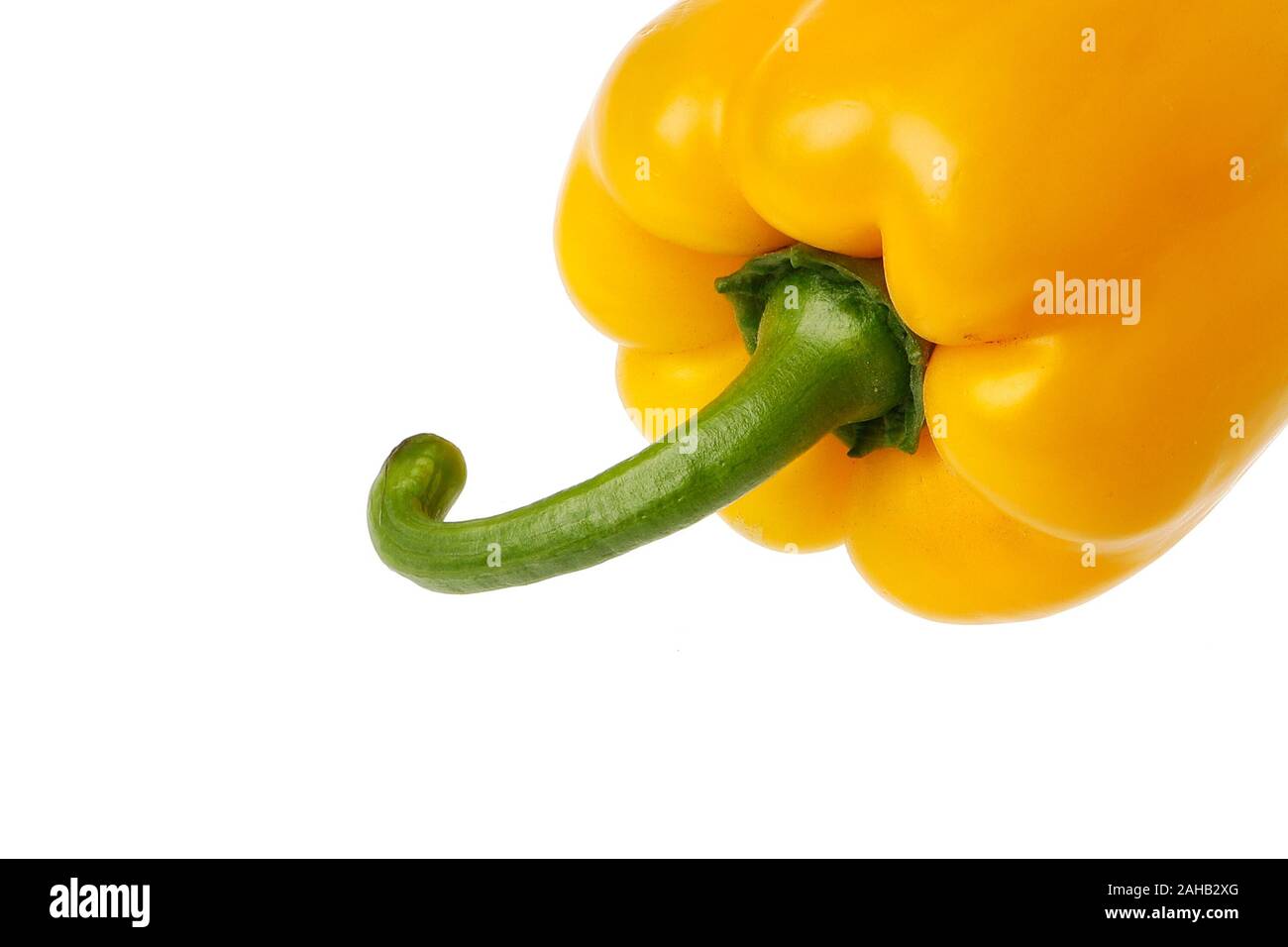 Close up of an ripe yellow pepper isolated on white background Stock ...