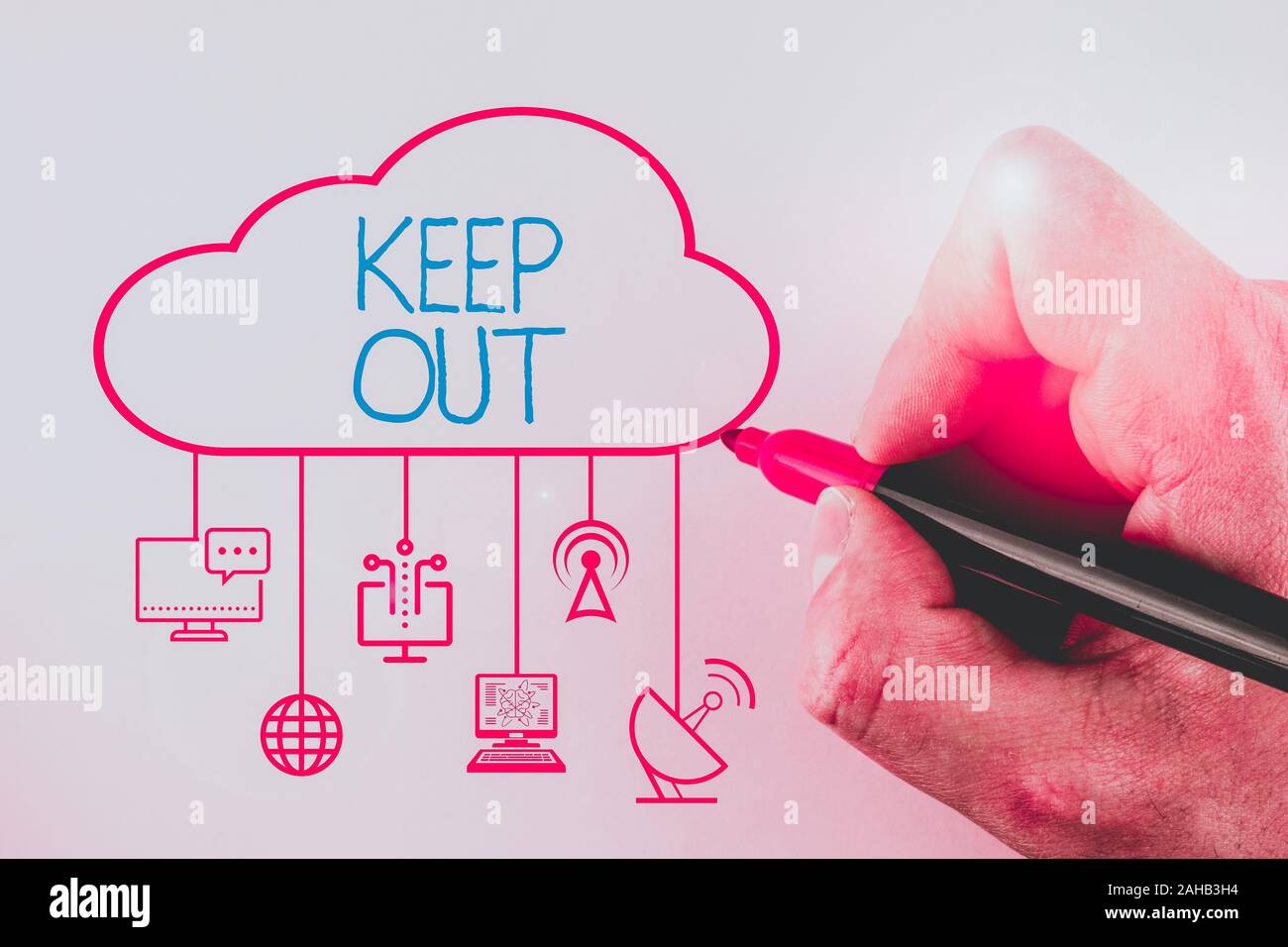 Text sign showing Keep Out. Business photo showcasing to stop someone ...