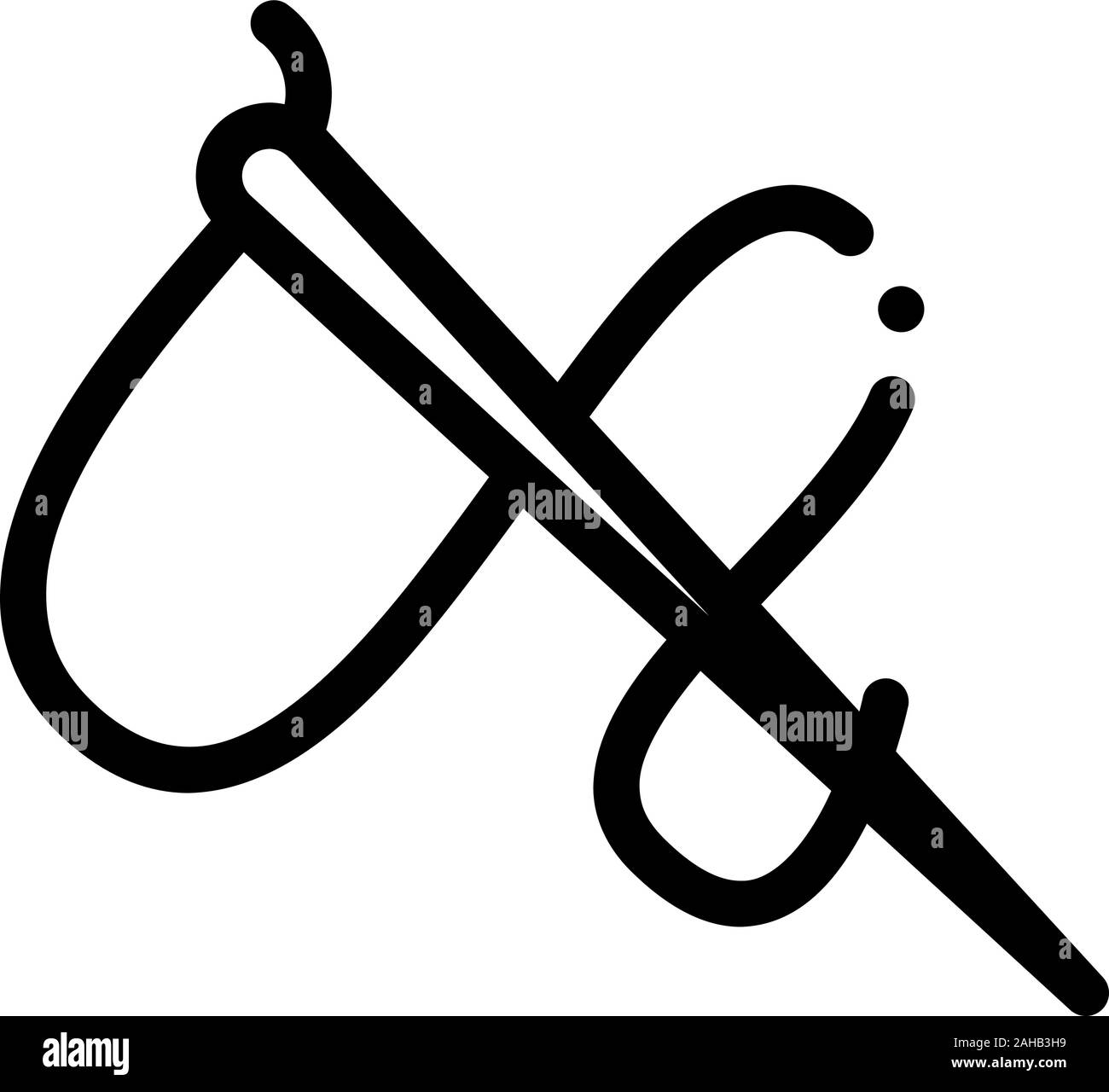 Needle And Thread Icon Vector Outline Illustration Stock Vector Image ...