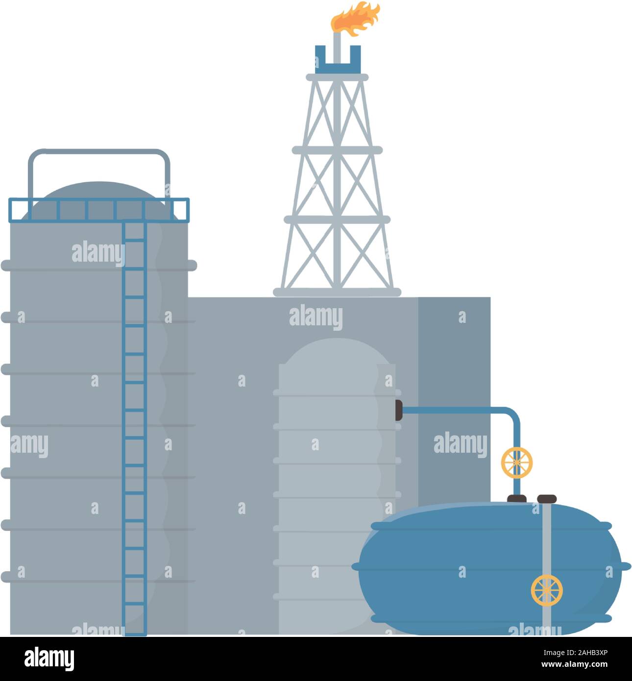 plant factory process exploration fracking vector illustration Stock ...