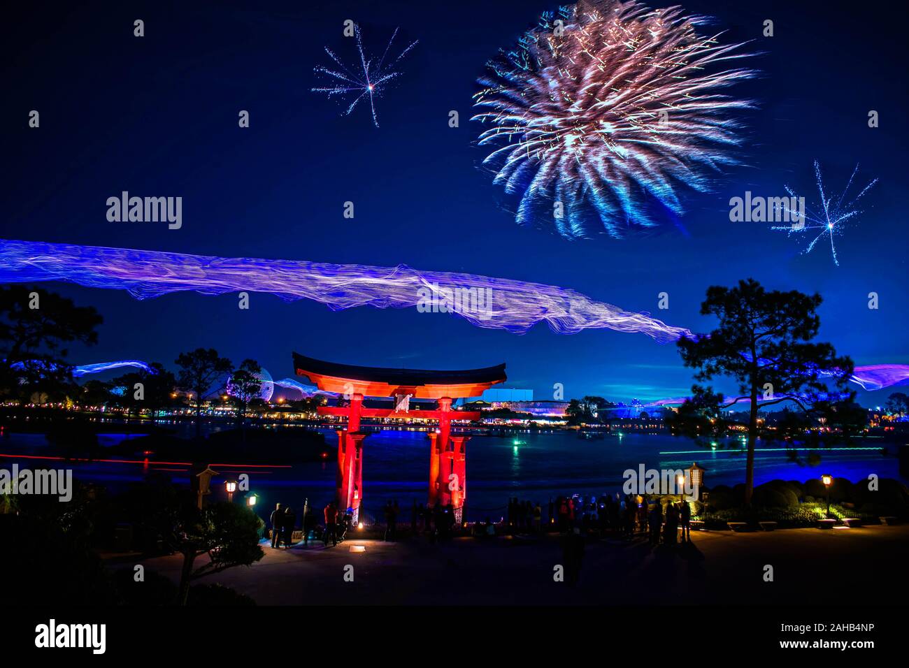 Orlando, Florida . December 18, 2019. Spectacular view of Epcot Forever ...