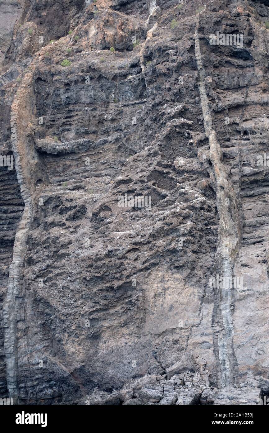 July 2018 - Cliff face rock formation on Tenerife, vacation destination ...