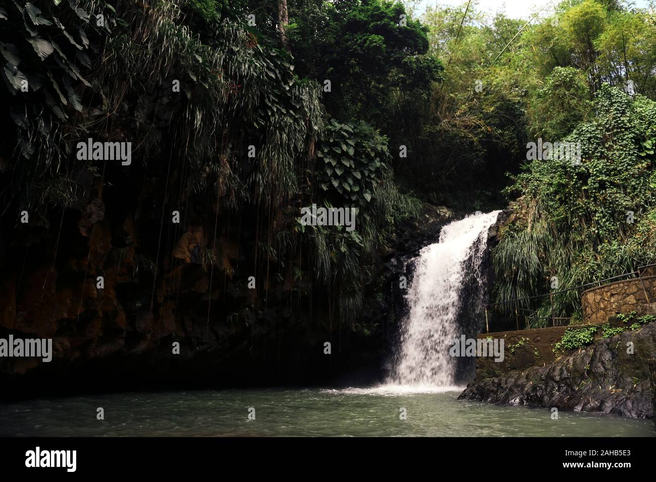 Beautiful waterfall in Caribbean islands St. George's, Grenada Stock ...
