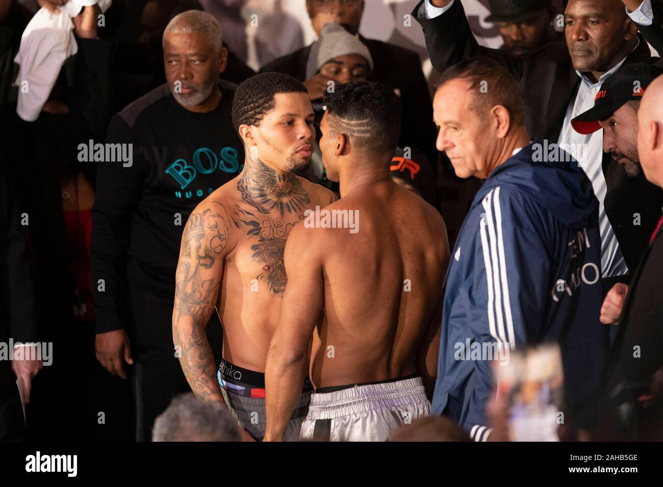 Las Vegas, NV, USA. 27th Dec, 2019. Gervonta Davis and Yuriorkis Gamboa ...