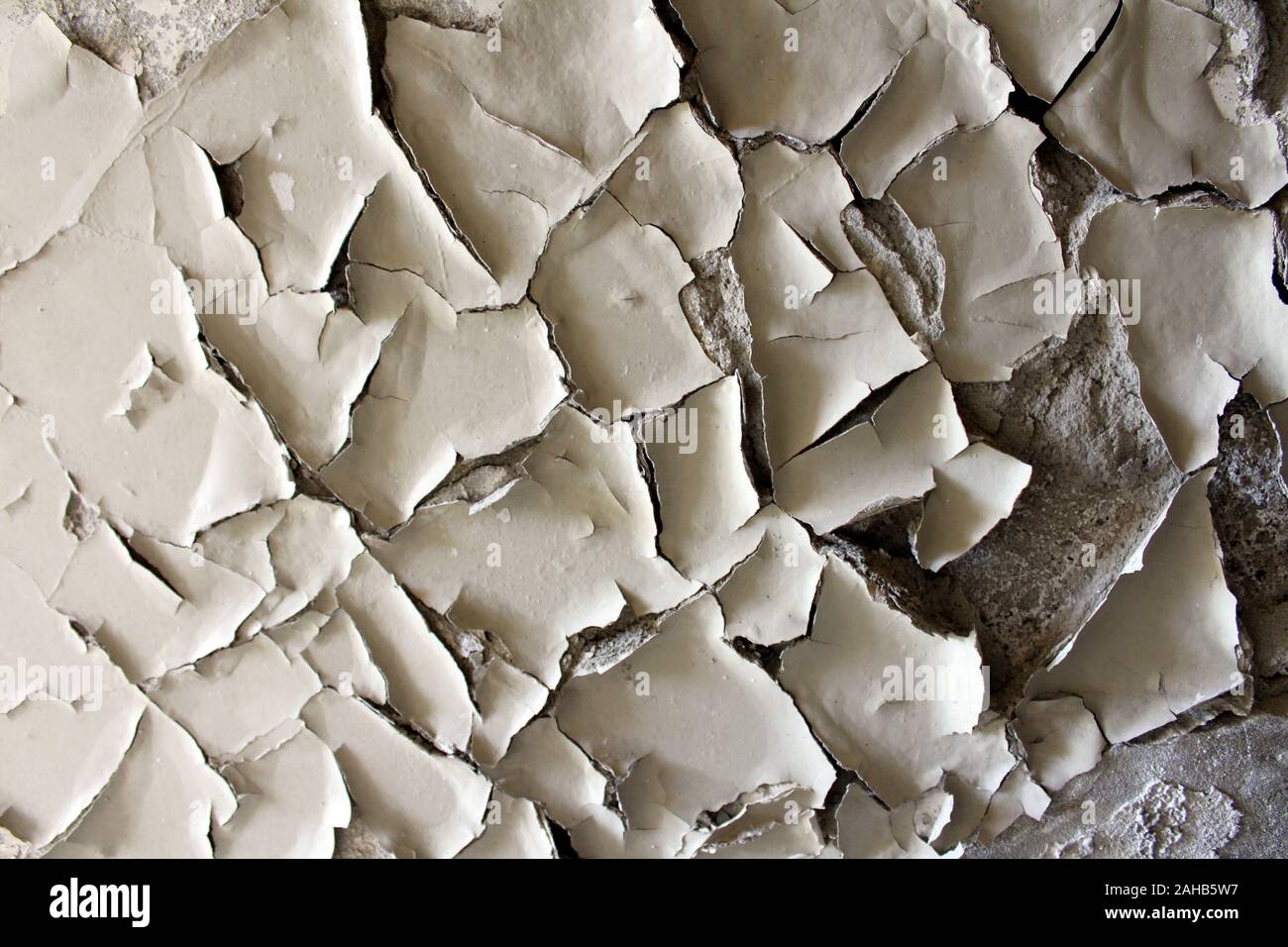 Cracked broken destroyed torn apart old house wall insulation texture ...