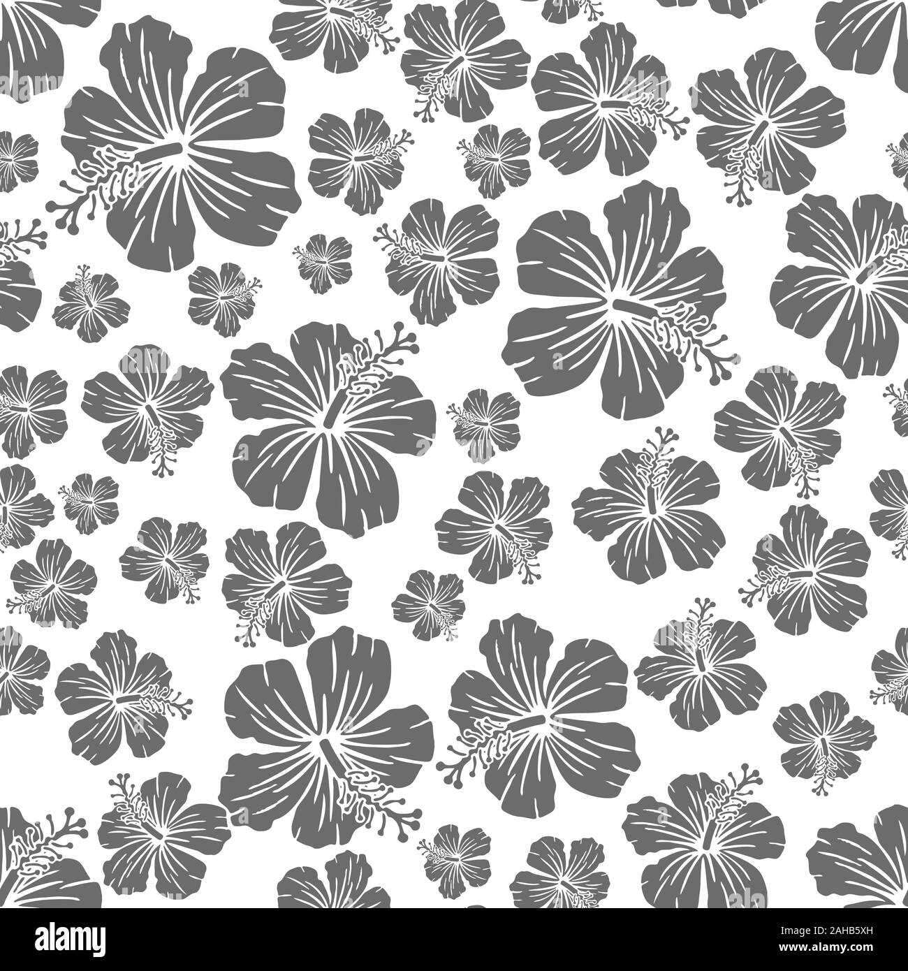 Random hibiscus flower seamless repeat pattern background Stock Photo ...