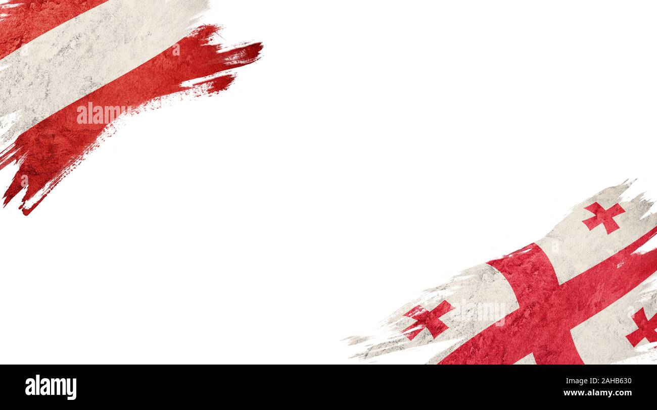 Flags of Austria and Georgia on White Background Stock Photo - Alamy