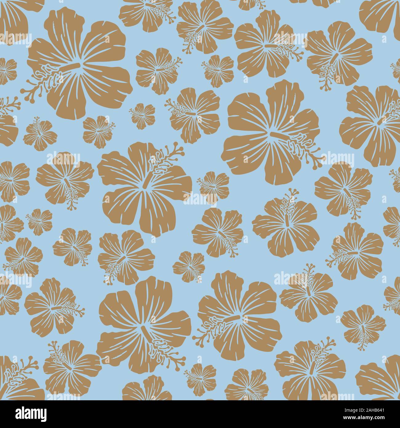 Random hibiscus flower seamless repeat pattern background Stock Photo ...