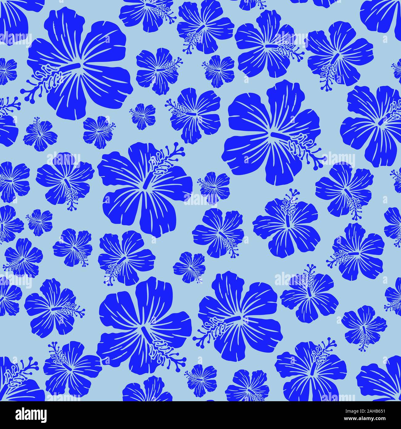 Random hibiscus flower seamless repeat pattern background Stock Photo - Alamy