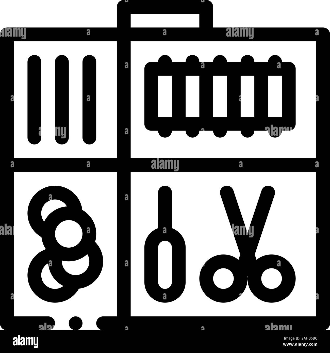 Sewing Kit Case Icon Vector Outline Illustration Stock Vector Image ...