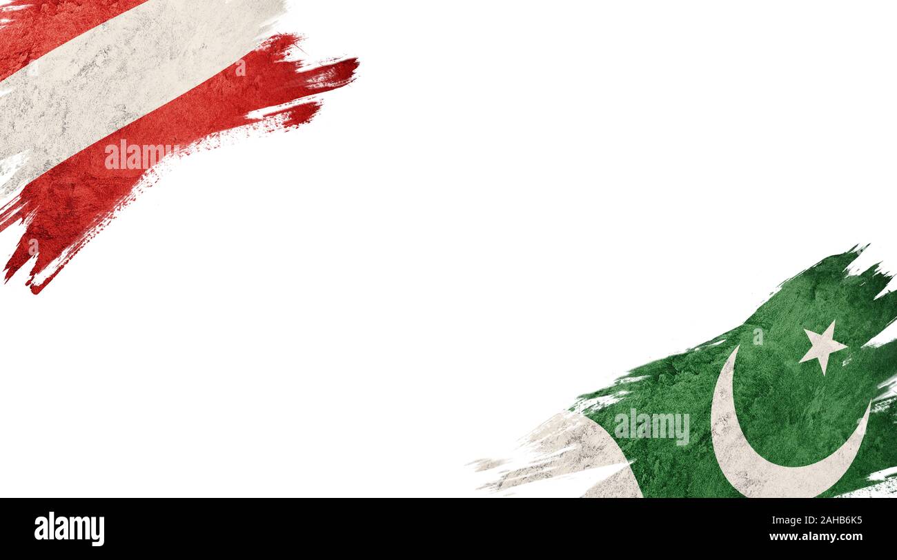 Flags of Austria and Pakistan on White Background Stock Photo - Alamy