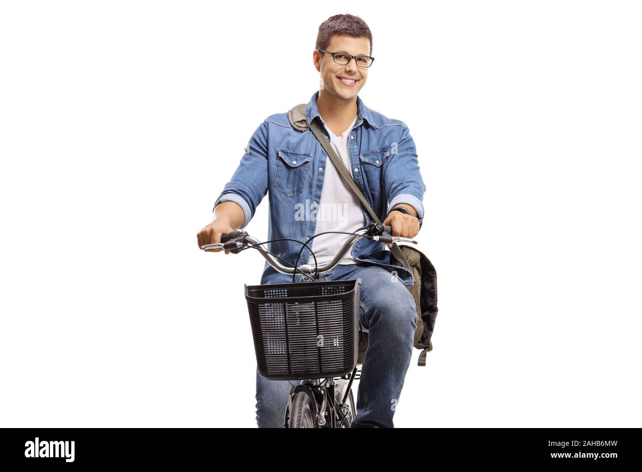 Young man on cycle hi-res stock photography and images - Alamy