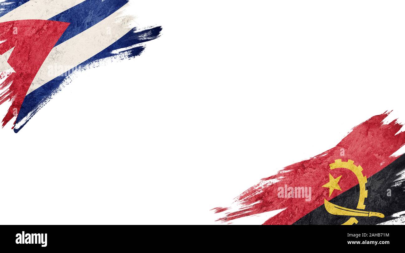 Flags of Cuba and Angola on White Background Stock Photo - Alamy