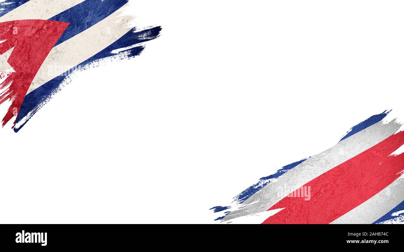 Flags of Cuba and Costa Rica on White Background Stock Photo - Alamy