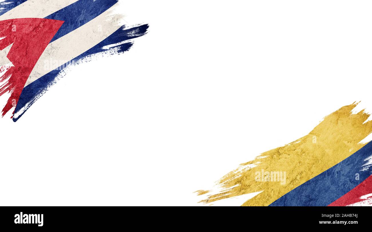 Flags of Cuba and Colombia on White Background Stock Photo - Alamy