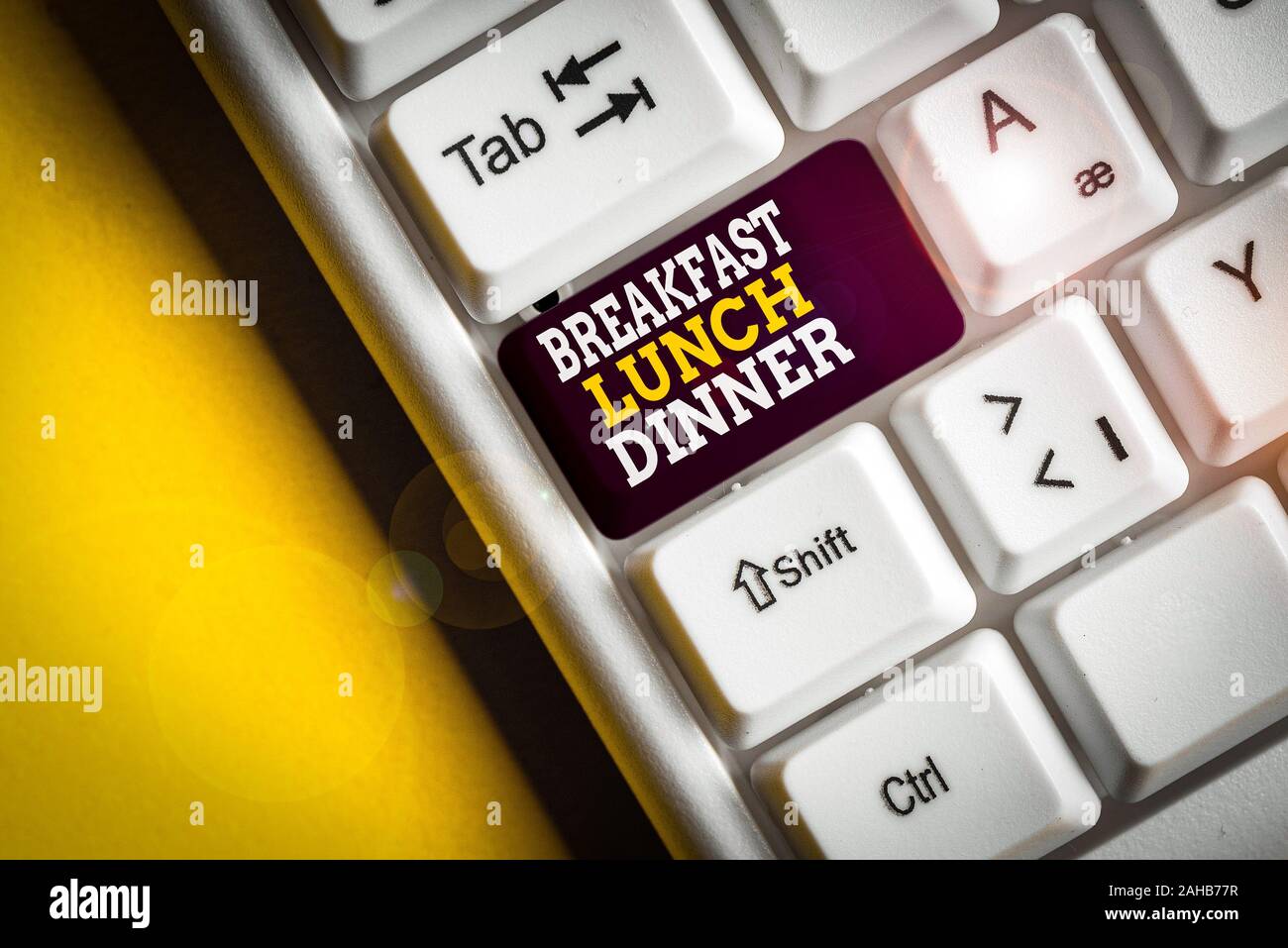 Writing note showing Breakfast Lunch Dinner. Business concept for ...