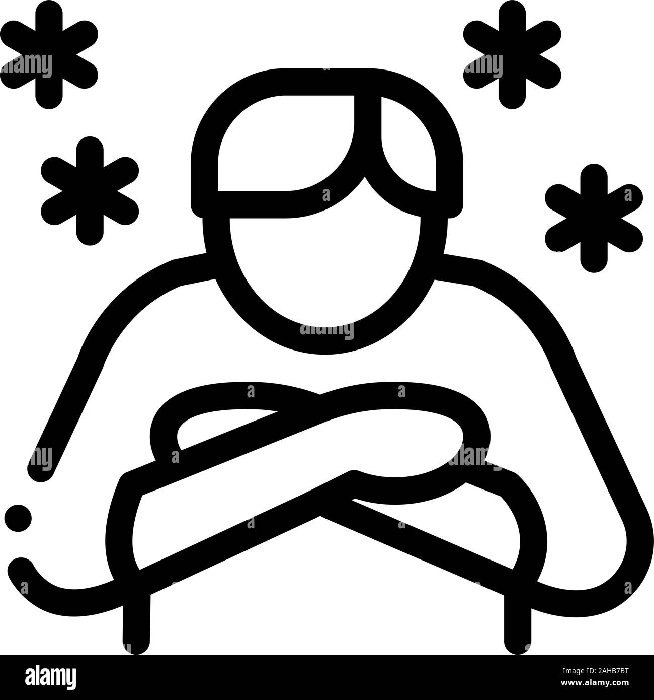Human With Chill Icon Vector Outline Illustration Stock Vector Image ...