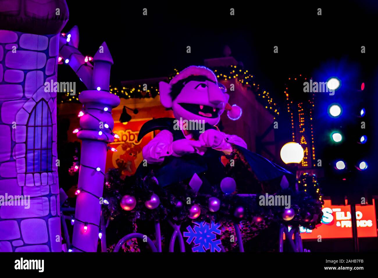 Orlando, Florida . December 21, 2019. Count Von Count in Sesame Street ...
