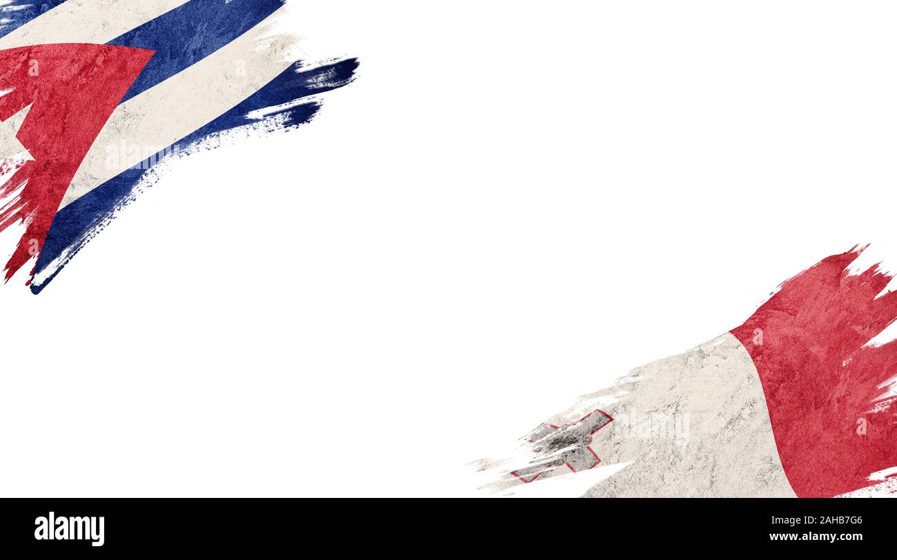 Flags of Cuba and Malta on White Background Stock Photo - Alamy