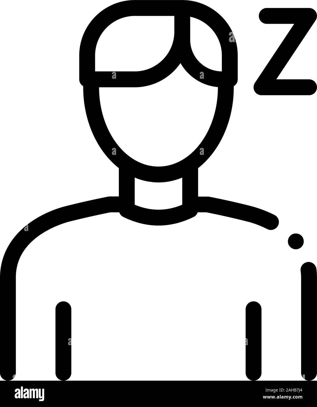 Drowsiness Man Icon Vector Outline Illustration Stock Vector Image ...