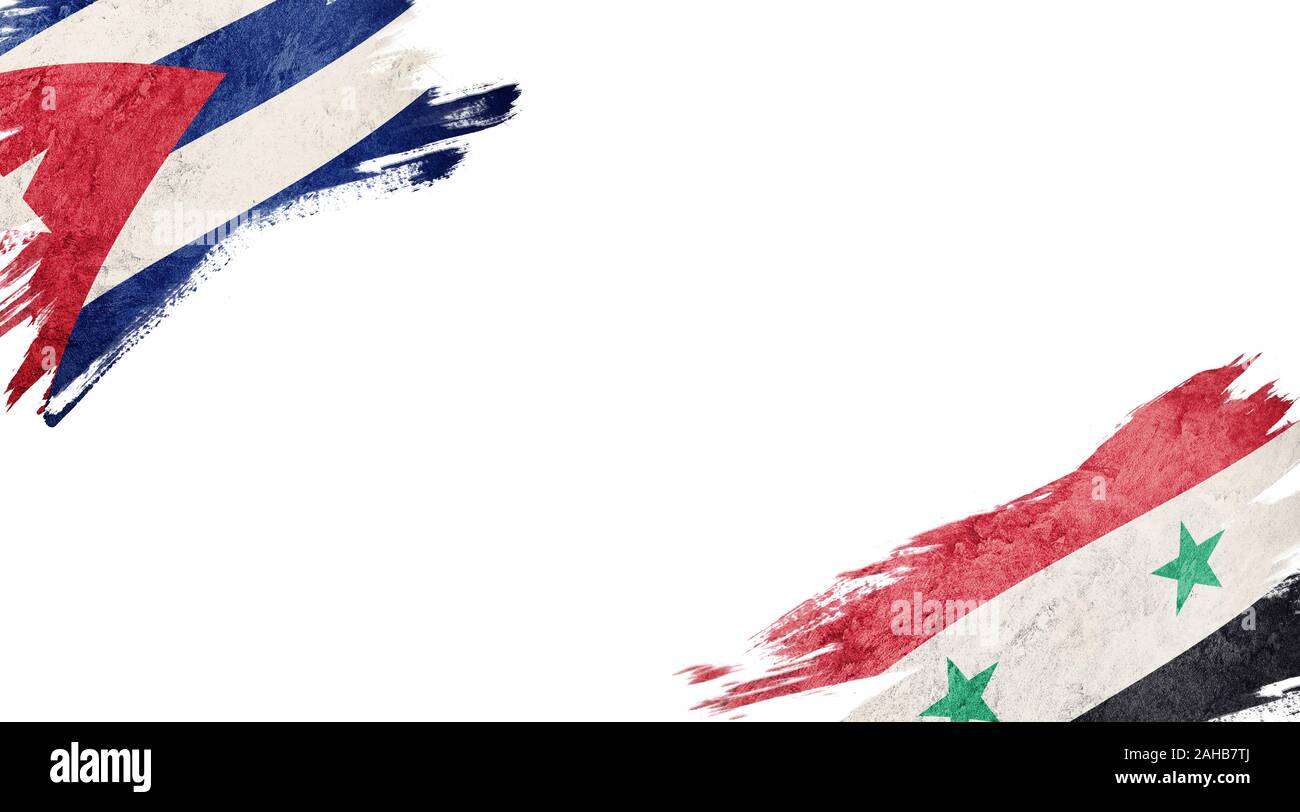 Flags of Cuba and Syria on White Background Stock Photo - Alamy