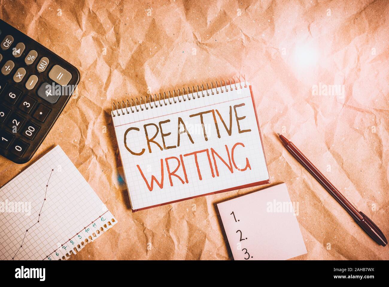 Text sign showing Creative Writing. Business photo text fiction or ...