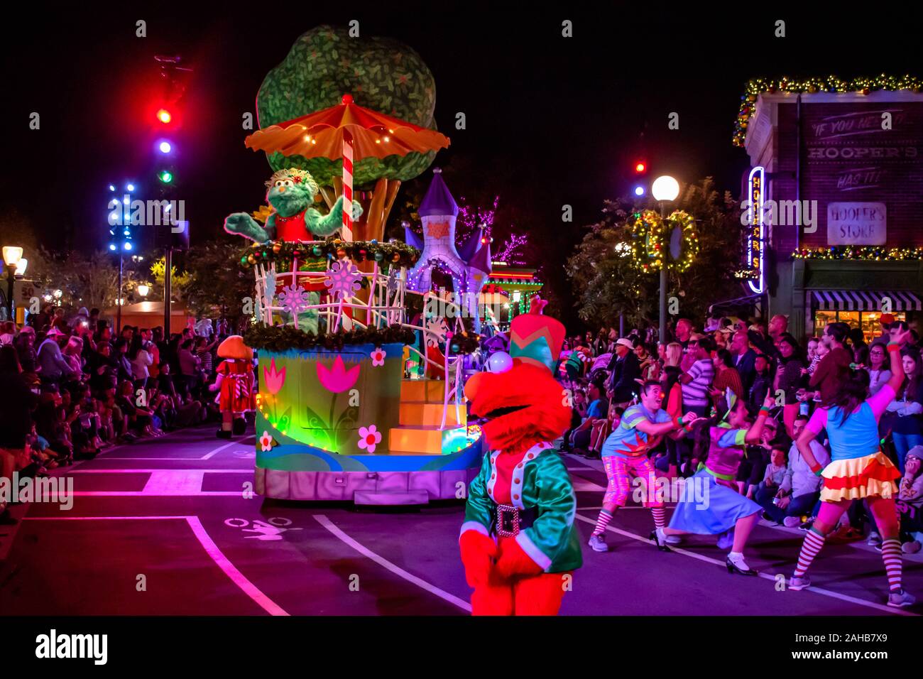 Orlando, Florida . December 21, 2019. Rosita and Elmo in Sesame Street ...
