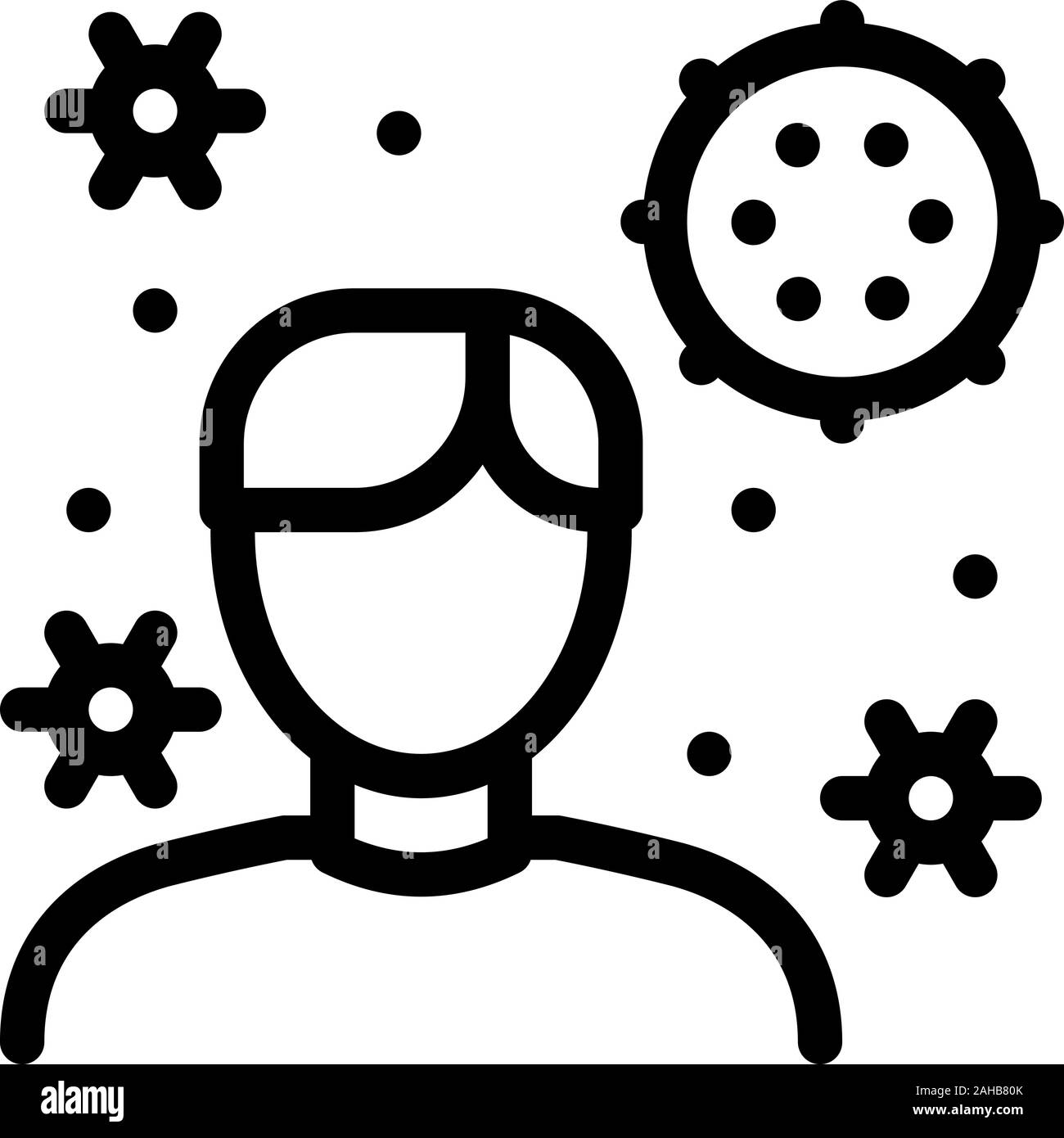 Human Microbe Icon Vector Outline Illustration Stock Vector Image & Art ...