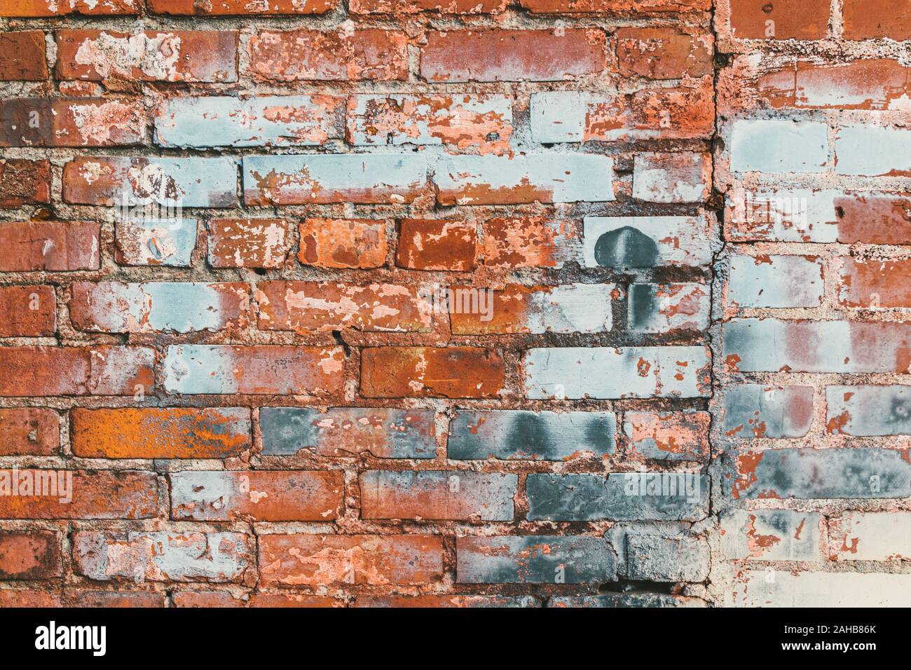 Grunge red blue brick wall background texture Stock Photo - Alamy