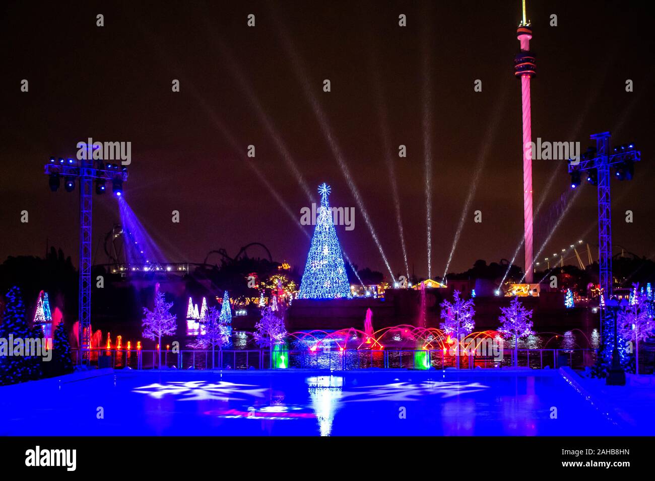 Orlando, Florida. December 21, 2019. Partial view of ice rink and ...