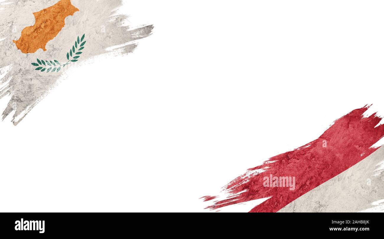 Flags of Cyprus and Monaco on White Background Stock Photo - Alamy