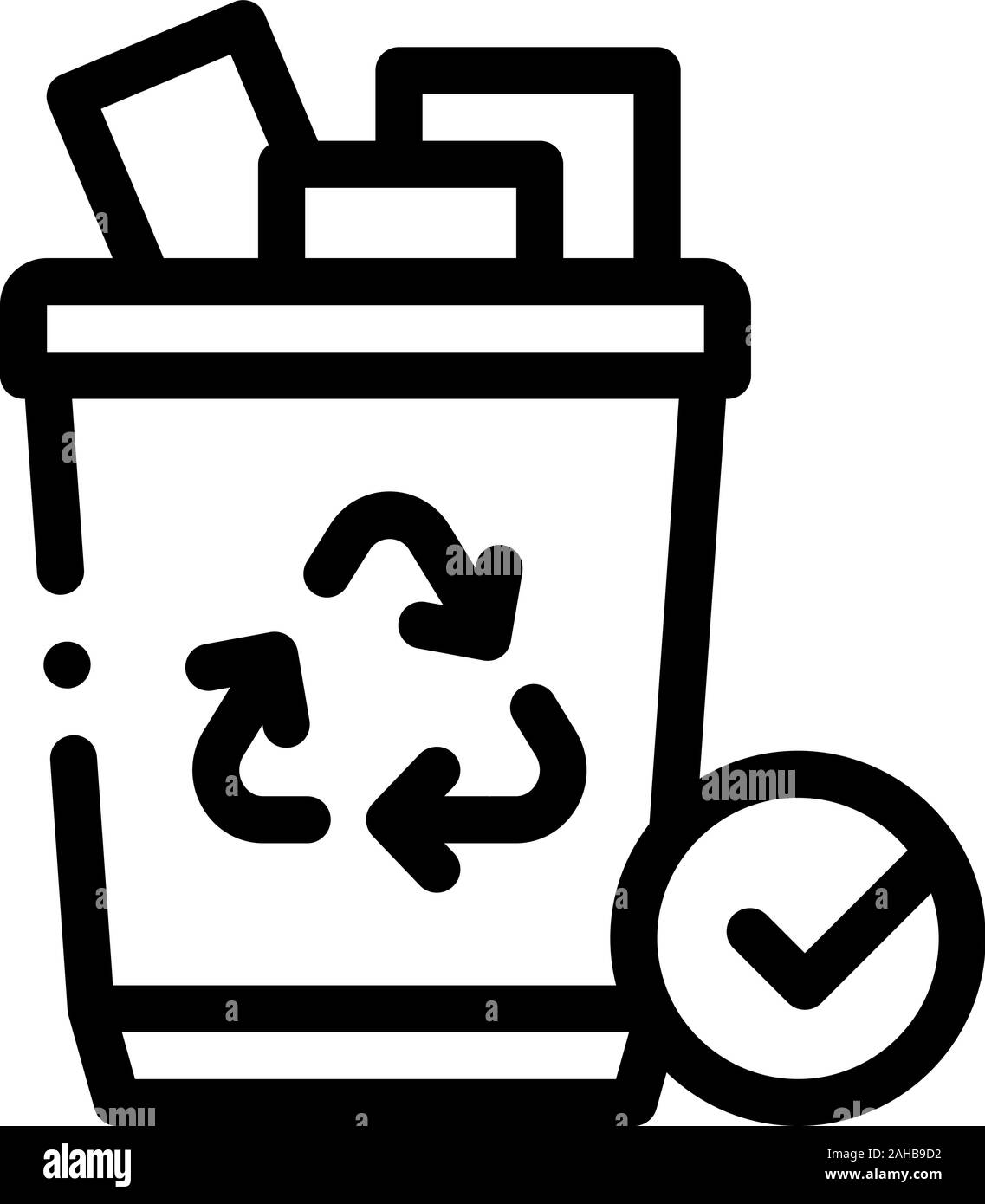 Recycling Trash Icon Vector Outline Illustration Stock Vector Image ...
