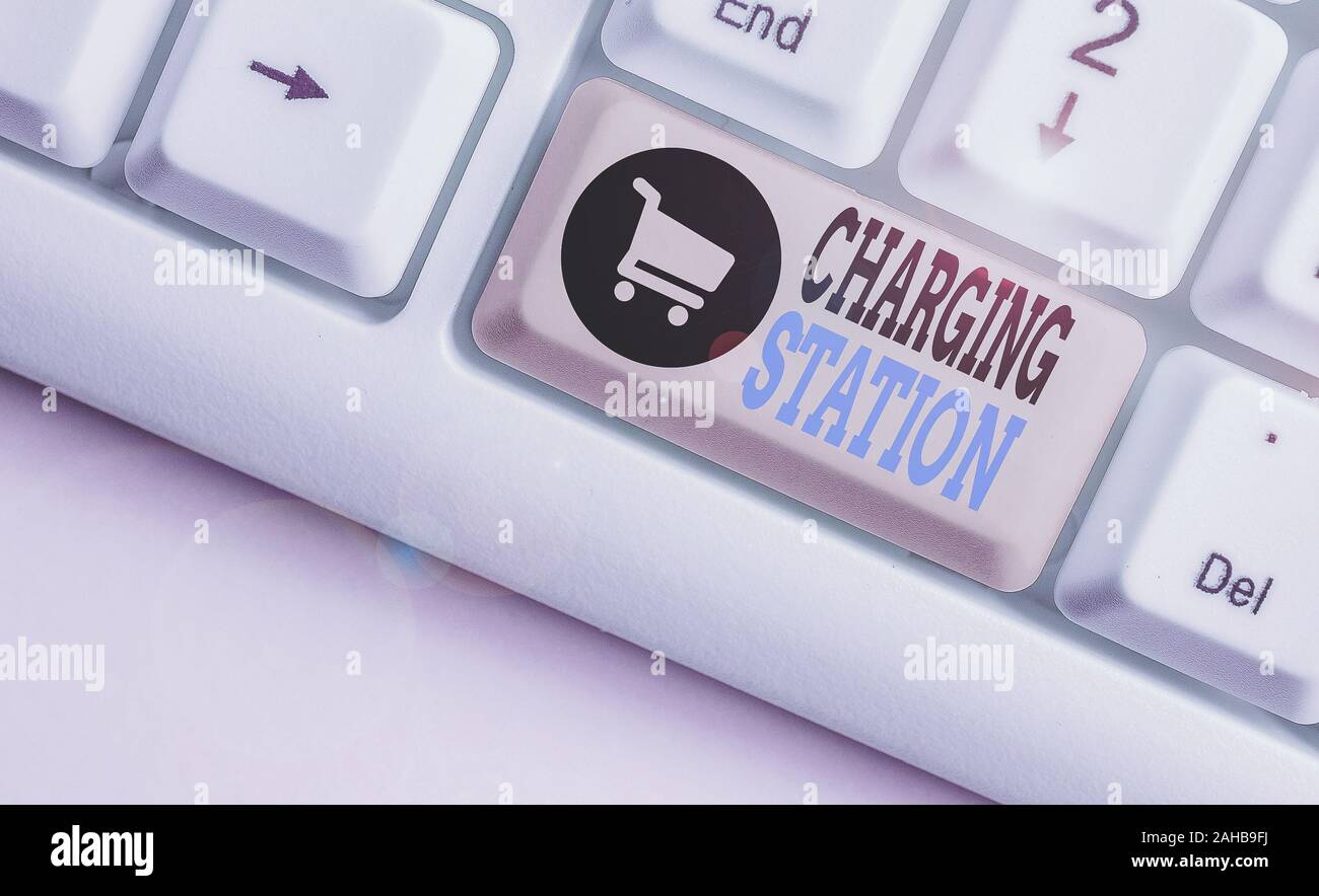 Text sign showing Charging Station. Business photo showcasing places ...