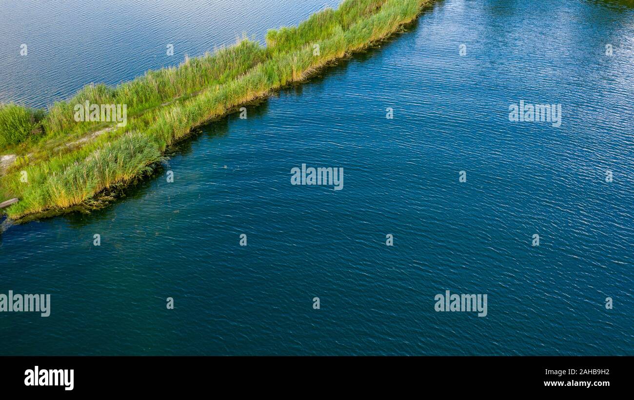 coastline with empty garden plots and yellow autumn trees Stock Photo ...