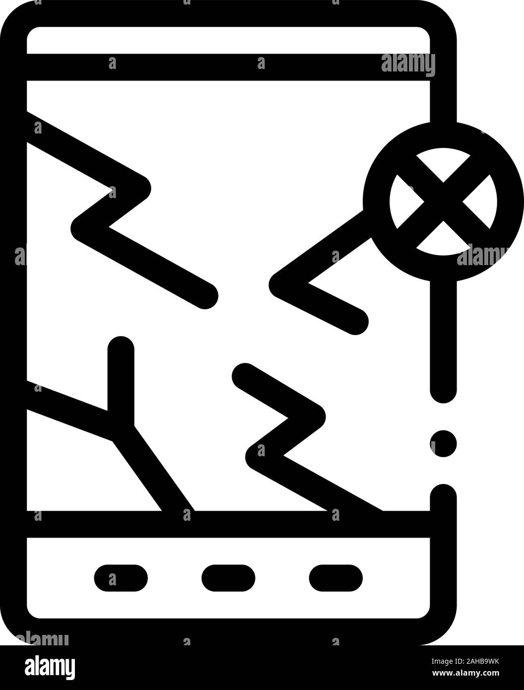 Wrecked Tablet Icon Vector Outline Illustration Stock Vector Image ...