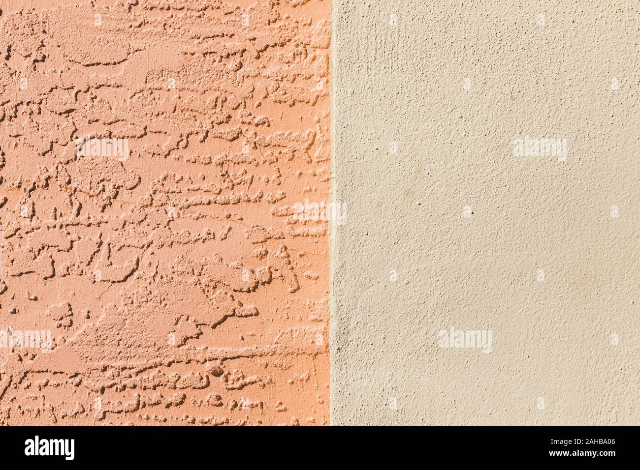 Orange cream split color concrete background texture Stock Photo - Alamy