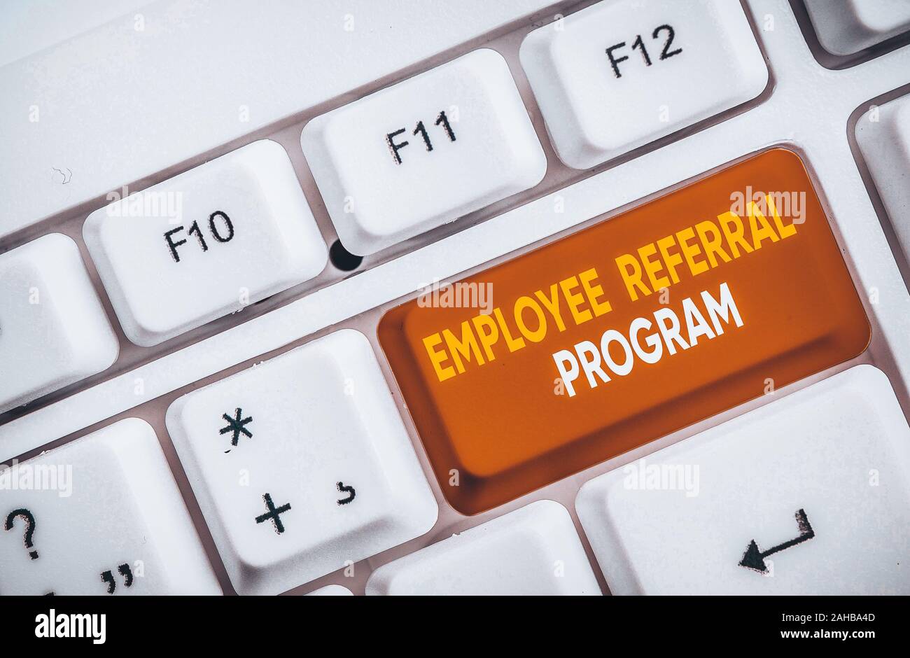 Writing note showing Employee Referral Program. Business concept for ...