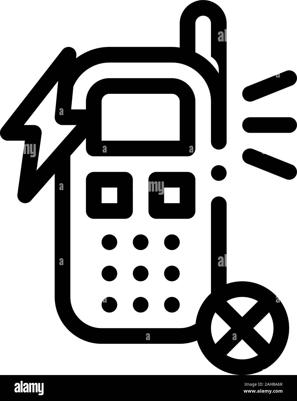 Broken Phone Icon Vector Outline Illustration Stock Vector Image & Art ...