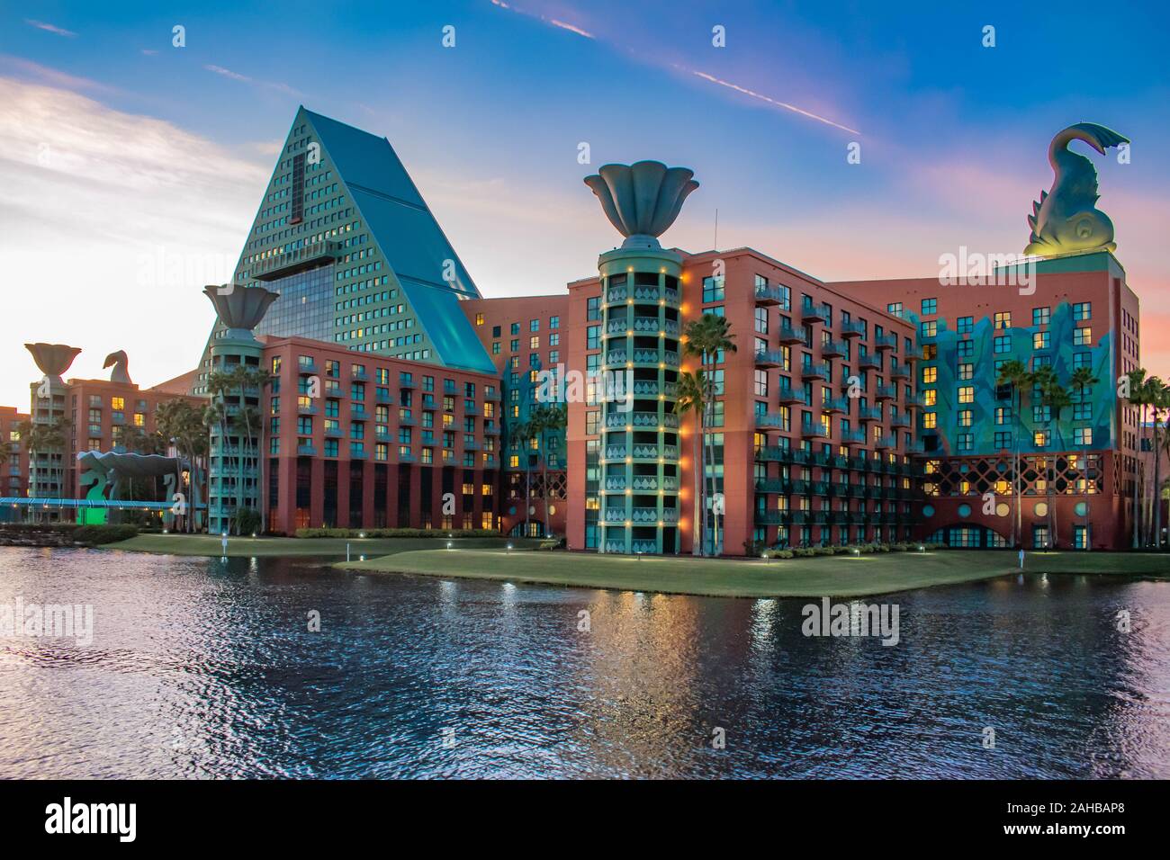 Orlando, Florida. December 18, 2019. Walt Disney World Dolphin Hotel on ...